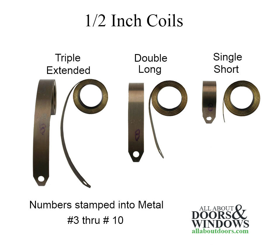 1/2" Coil Spring - 3 Lengths, 8 Weights – Door and Window Parts