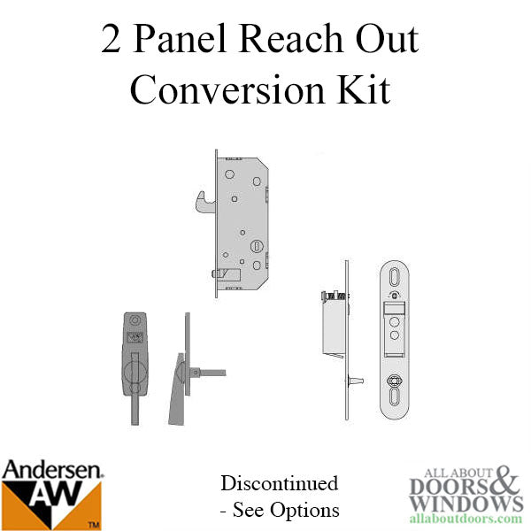 Conversion Kit, Andersen 2 Panel Reach Out - Antique Brass – Door and ...